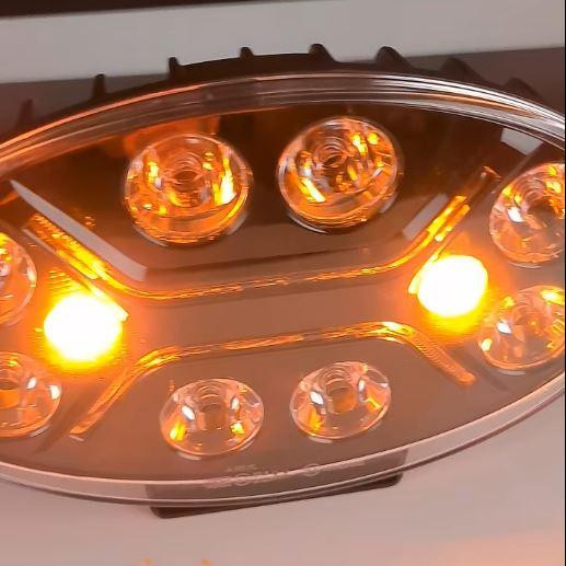 OVAL LED TRUCK HEADLIGHT METEOR WHITE & ORANGE