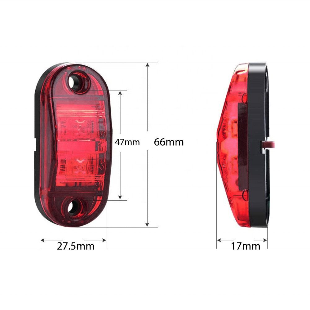 Oval Side LED Marker Light (RED)