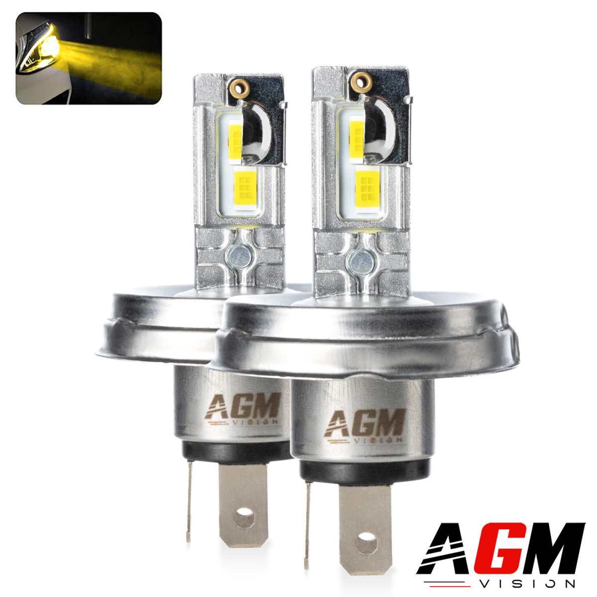 LED Bulb Kit R2 P45T EUROPEAN CODE LP1 YELLOW 3000K - Car