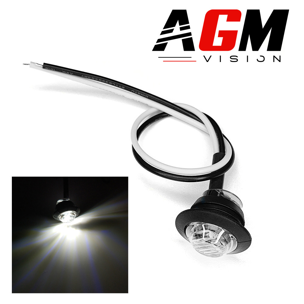 Round LED Marker Light - Ø 2CM - White- Red-Orange-Blue-Green - Purple