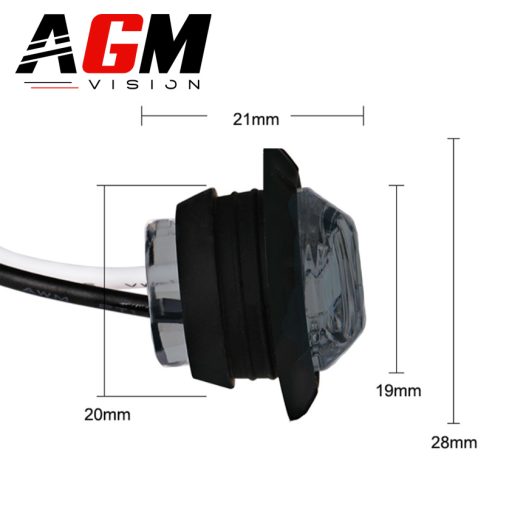 Feu de gabarit LED Rond Noir Fumé - Ø 2CM - Blanc- Orange - Rouge