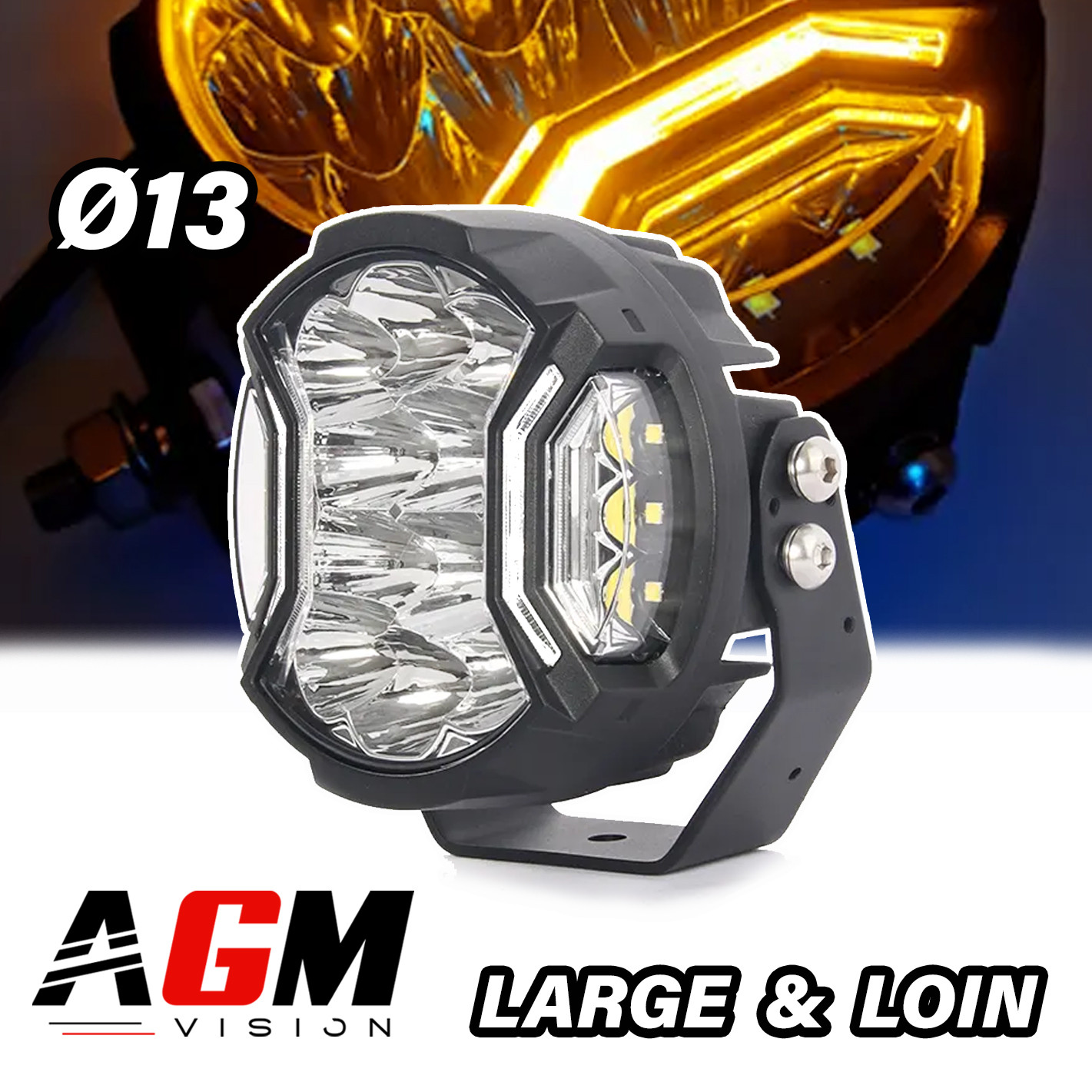 ZR100W MULTI-VISION LED HEADLIGHT - Ø13CM - White - Yellow - Truck