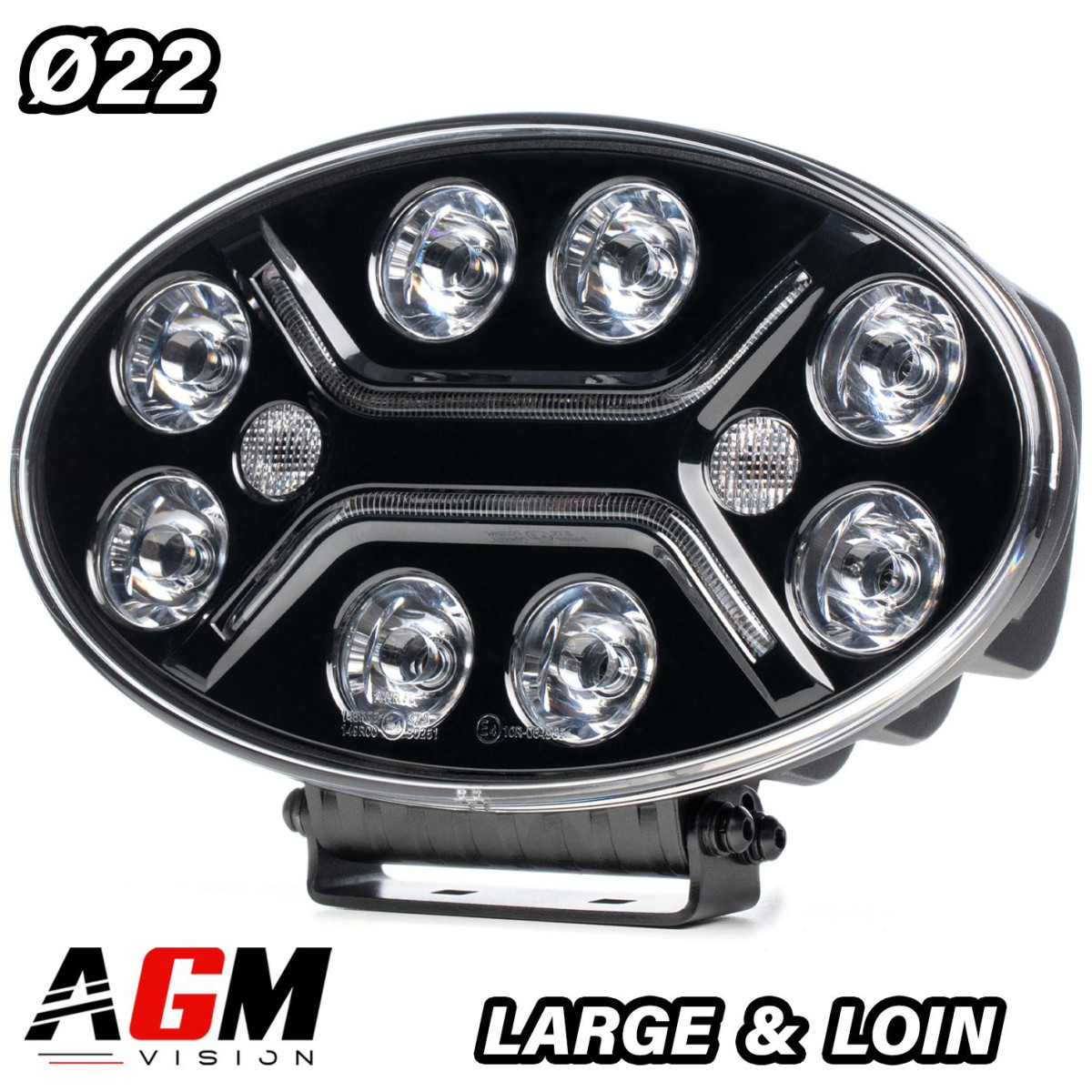 OVAL LED TRUCK HEADLIGHT METEOR WHITE & ORANGE