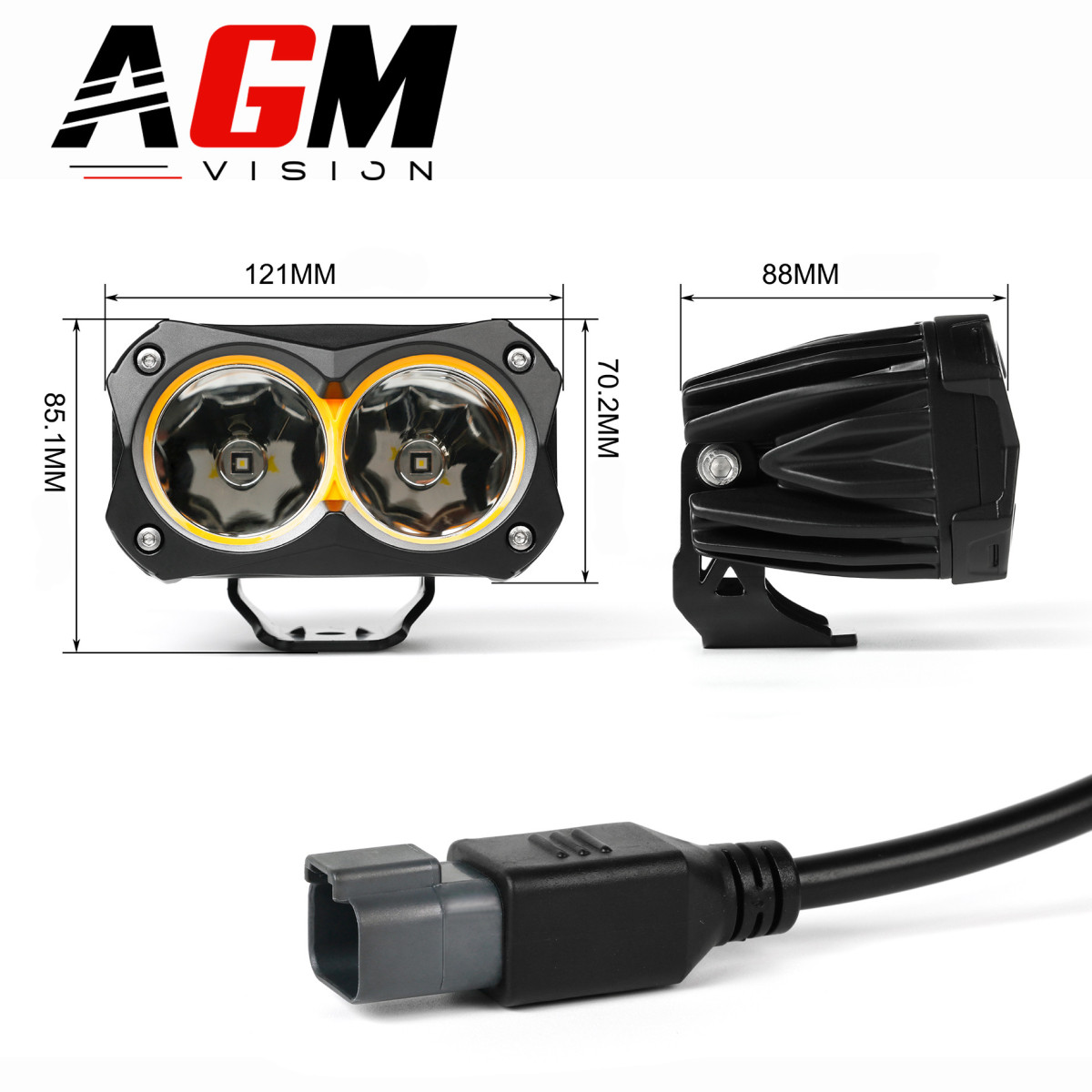 Mini DUAL HYPER SPOT LED BAR 30W WHITE/YELLOW - Motorcycle