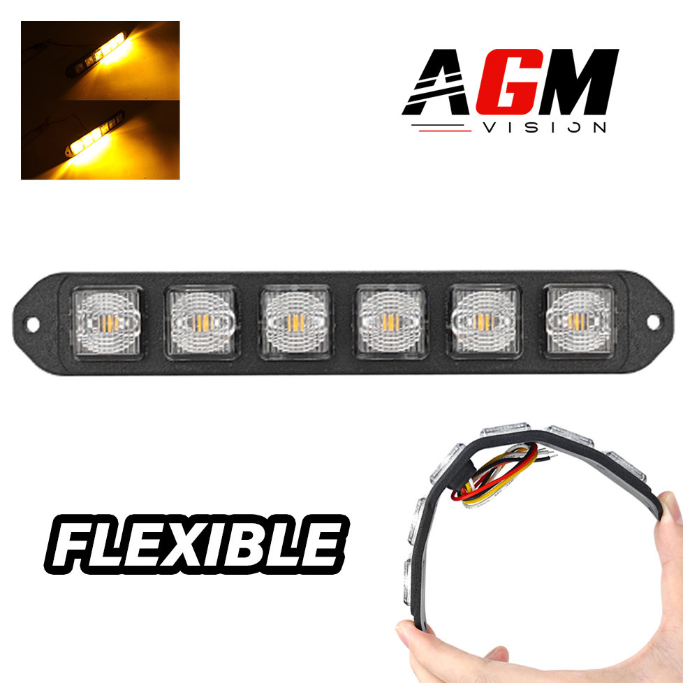 Feu de pénétration LED flash flexible ORANGE - BLANC - BLEU 19 cm