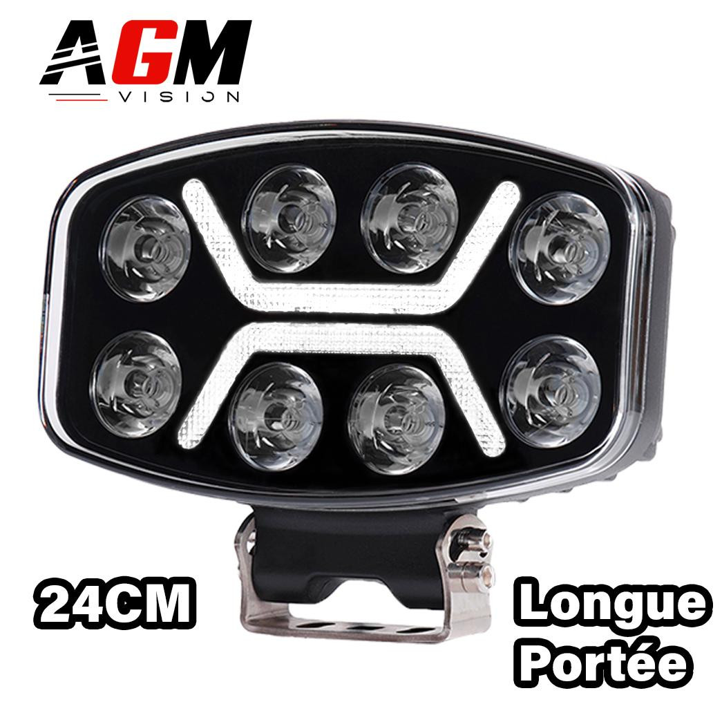 Arcana Oval LED Headlight with Orange/White Position Light 80W - Truck