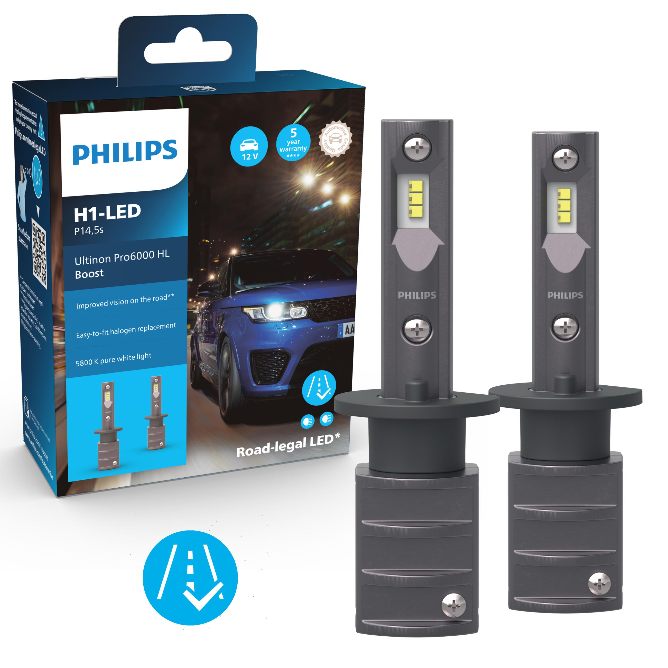 Philips Ultinon H1 Pro6000 Boost HL - Lampadine LED H1 omologate per uso stradale