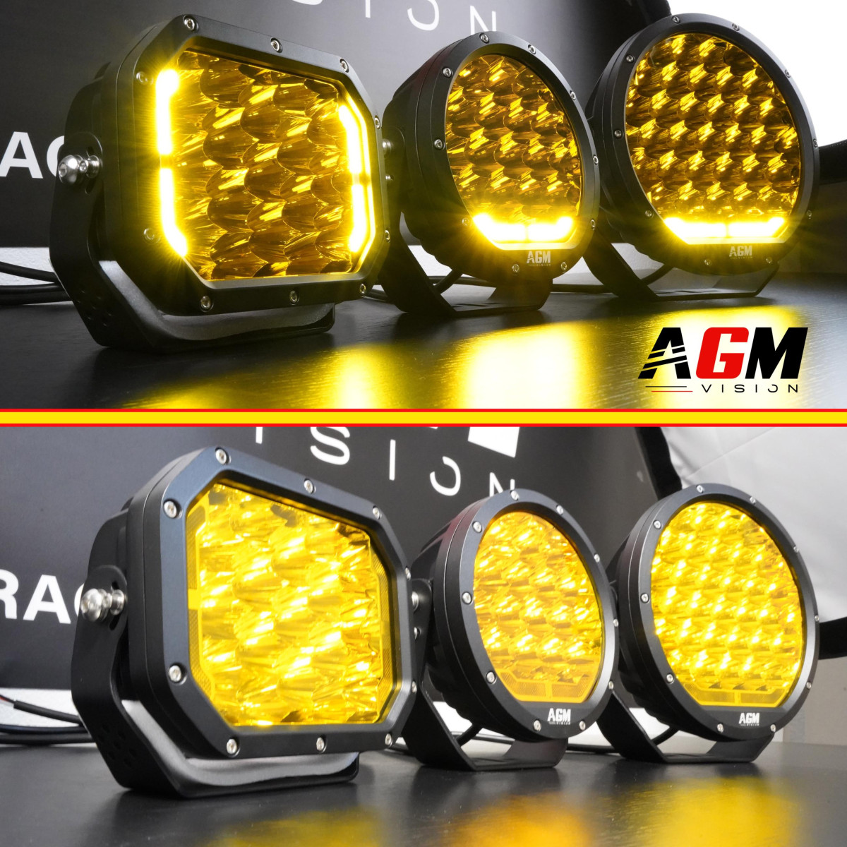 YELLOW RECTANGULAR LED HEADLIGHT MAX-POWER 120W - Car, Truck