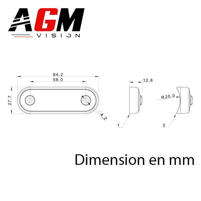 LED DARK NOVA marker light (Red) - 8 CM