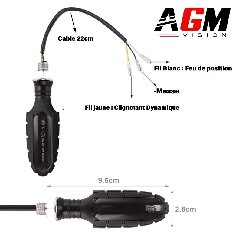 Kit 2 Motorcycle LED Turn Signals Shadow 2 in 1 - Dynamic Turn Signal ...