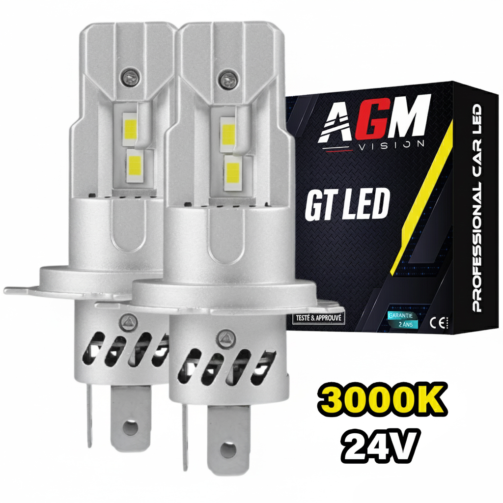 LED Bulb Kit H4 GT - Yellow 3000K - 24 Volts - Truck